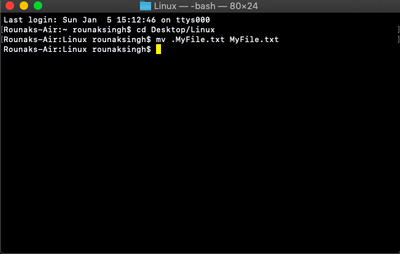 How to make files Hidden in Linux
